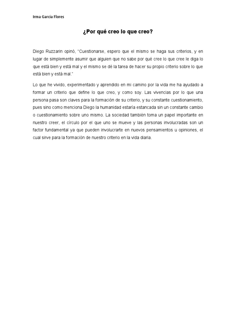 Por qué creo lo que creo | PDF