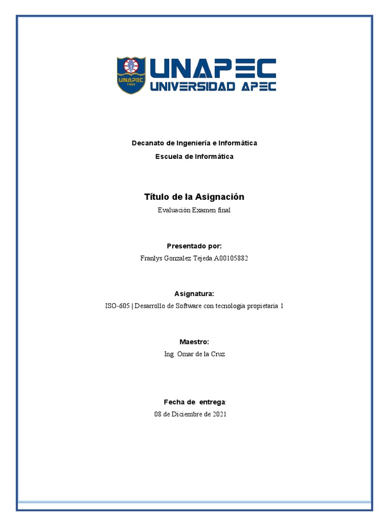 Examen Final de Programacion | PDF | Programación de computadoras | Desarrollo de software