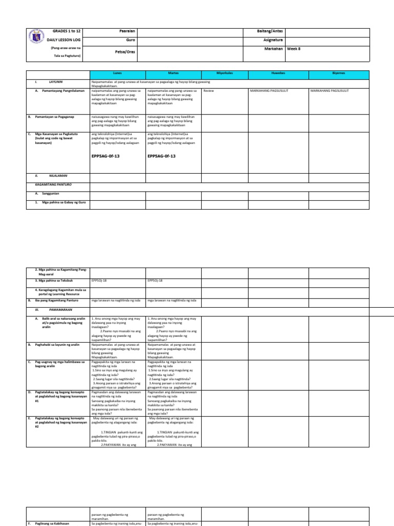 g5 DLL q1 Week 8 Epp Agri | PDF