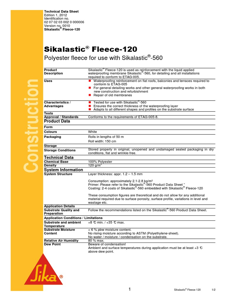 Sikalastic Fleece 120 Pds | PDF | Applied And Interdisciplinary Physics ...