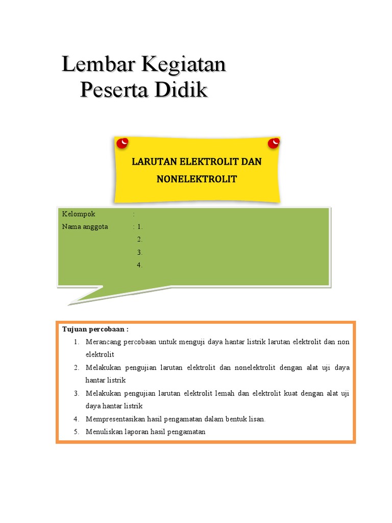 LKPD KD 3.8 (Larutan Elektrolit) | PDF LKPD KD 3.8 (Larutan Elektrolit) | PDF