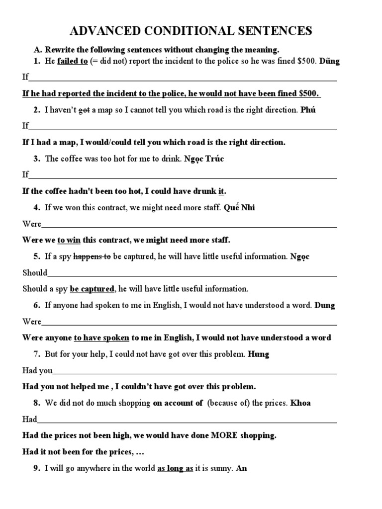 Conditional Sentences Adv | PDF