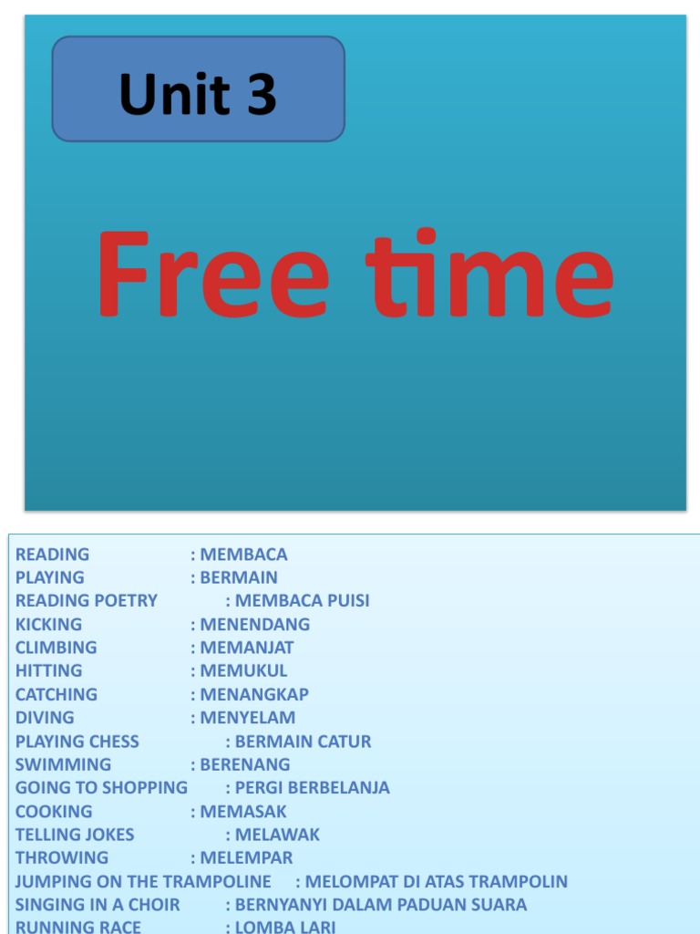 Free Time Unit 3 | PDF
