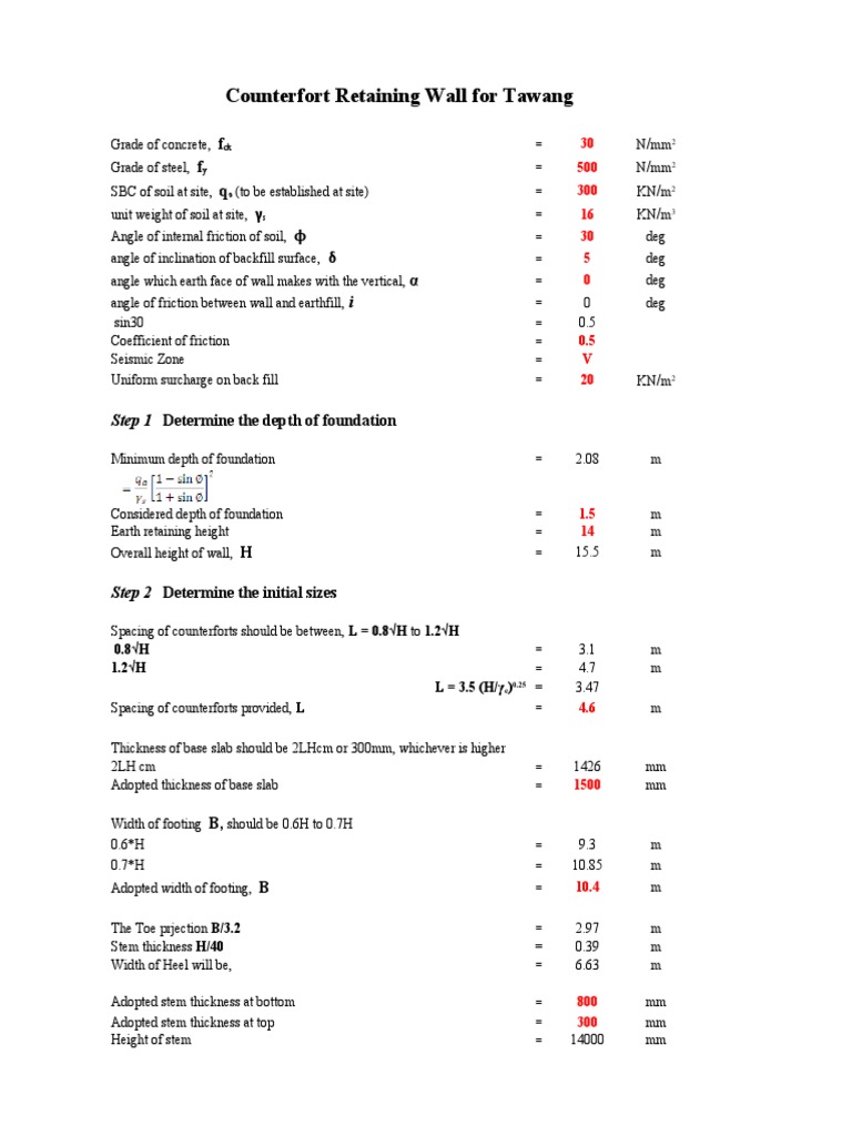 Counterfort Retaining Wall | PDF | Applied And Interdisciplinary Physics | Civil Engineering