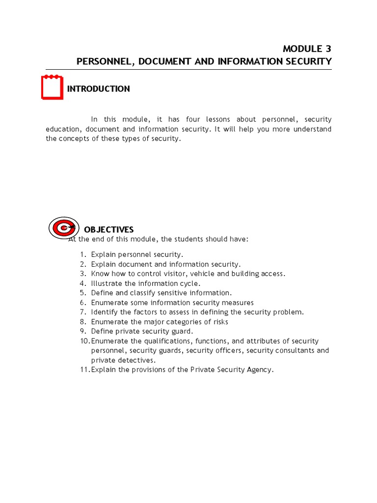 Clea 103 Module 3 | PDF | Security Guard | Copyright Infringement