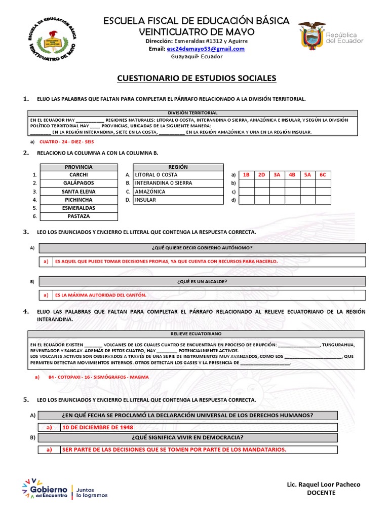 Cuestionario Eess | PDF | Ecuador