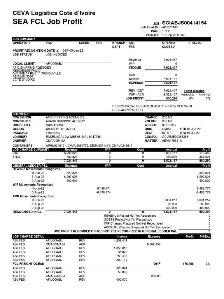 Job Profit Document 1 | PDF | Revenue | Economies