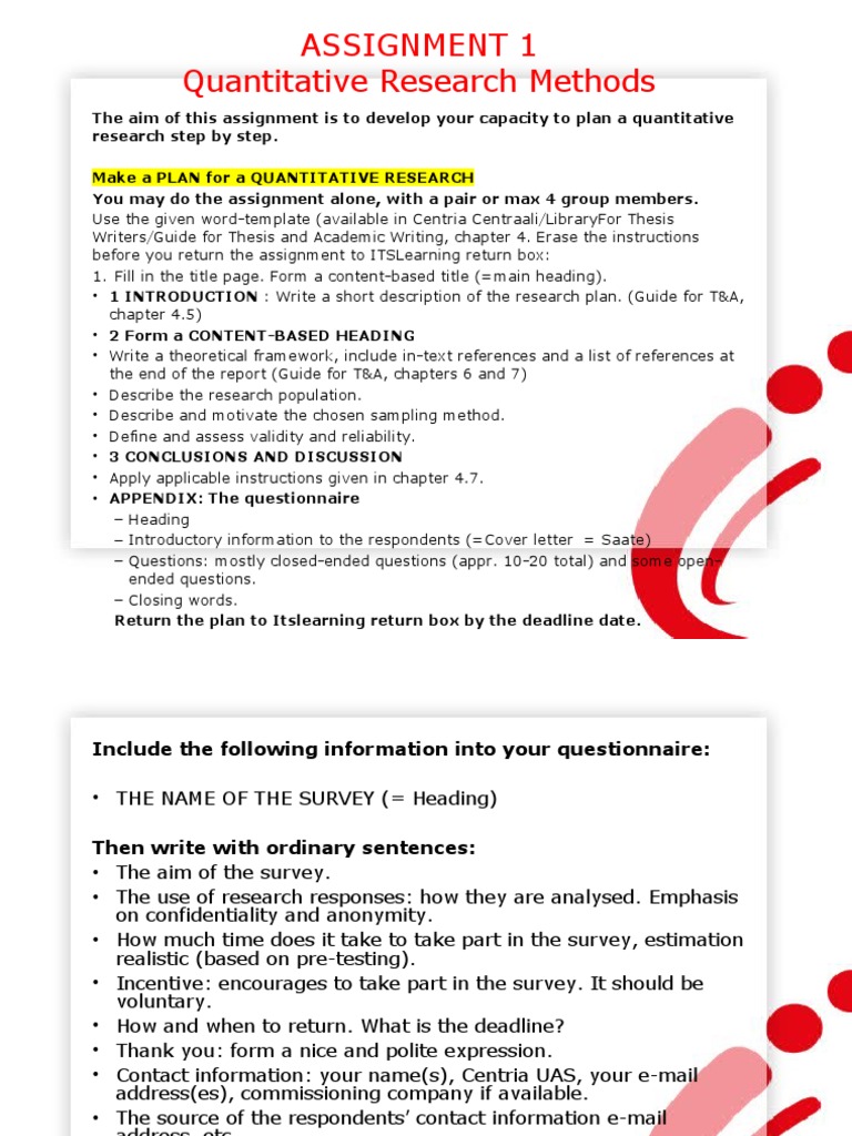 Assignment 1 Quantitative Research | PDF | Plagiarism | Thesis