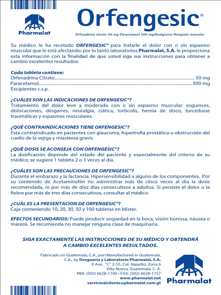 Orfengesic | PDF | Causas de la muerte | Enfermedades y trastornos