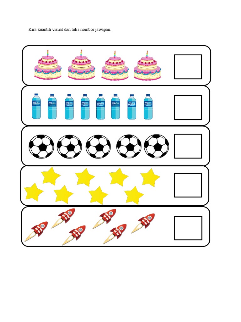 Kira Kuantiti Visual Dan Tulis Nombor Jawapan | PDF