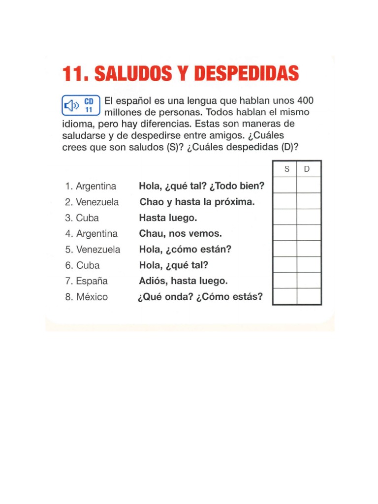 Saludos y Despedidas | PDF