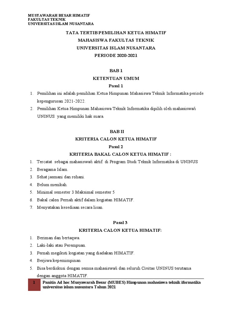 TATA TERTIB PEMILIHAN KETUA HIMATIFfffff | PDF TATA TERTIB PEMILIHAN KETUA HIMATIFfffff | PDF