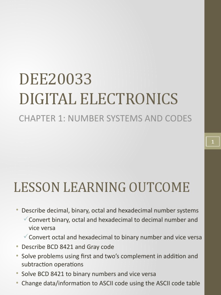 Chapter 1 Number Systems And Codes Pdf Binary Coded Decimal Notation 