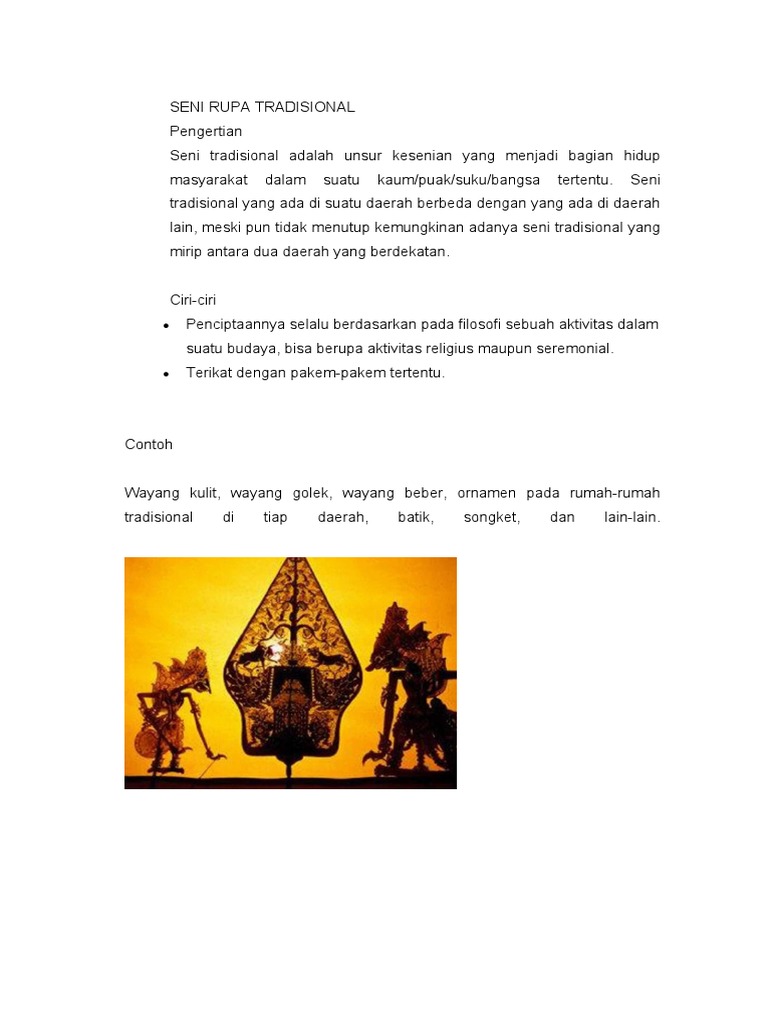 Seni Rupa Tradisional | PDF