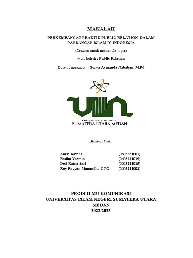 Makalah Public Relation | PDF | Karier & Perkembangan | Ilmu Sosial
