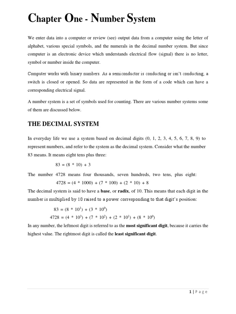 CH1 Number System | PDF | Character Encoding | Decimal CH1 Number System | PDF | Character Encoding | Decimal