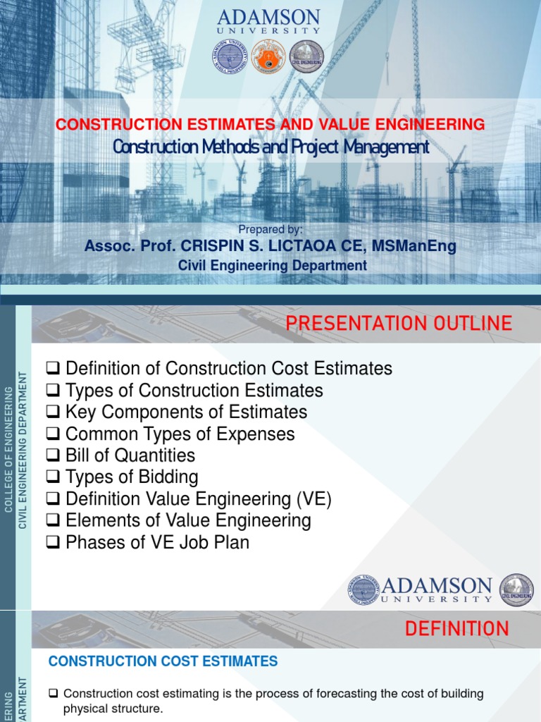 Value Engineering in Construction Estimates | PDF | Engineering ...