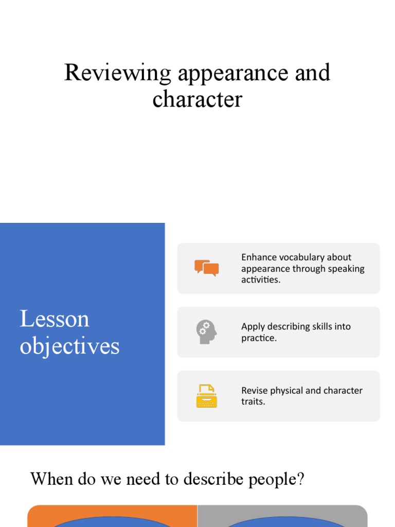 Week 2 Lessons 1-2 Appearance and Revision | PDF