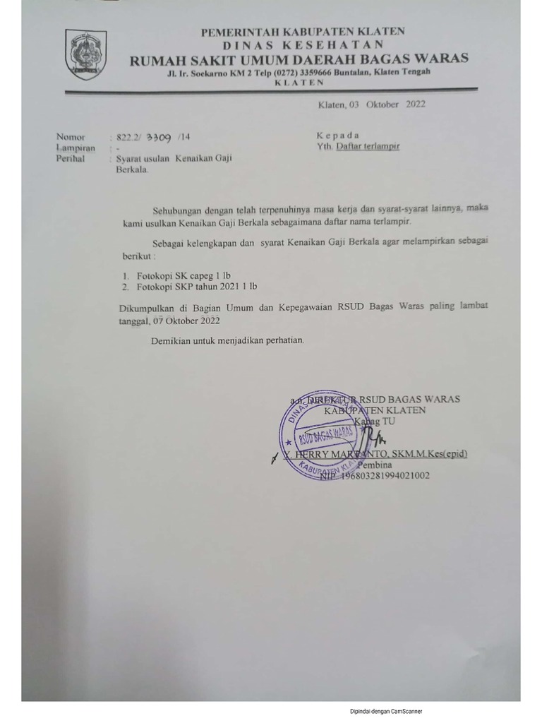 Syarat Usulan KGB Capeg 2019 | PDF