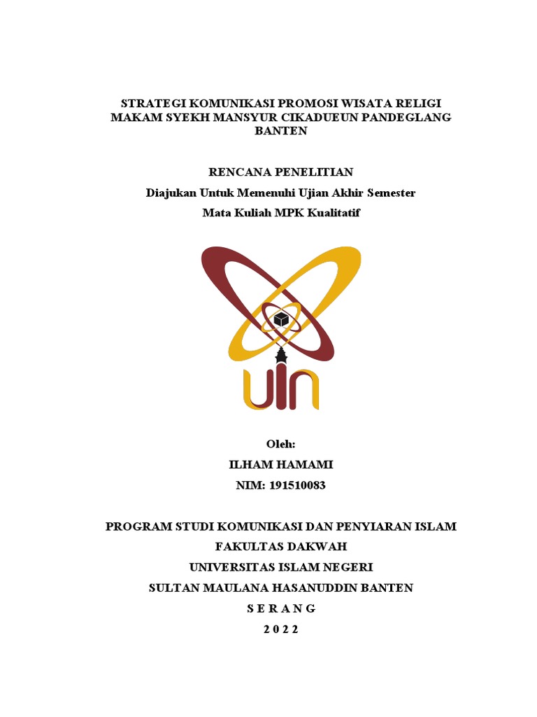 Proposal 1 Ilham Hamami | PDF