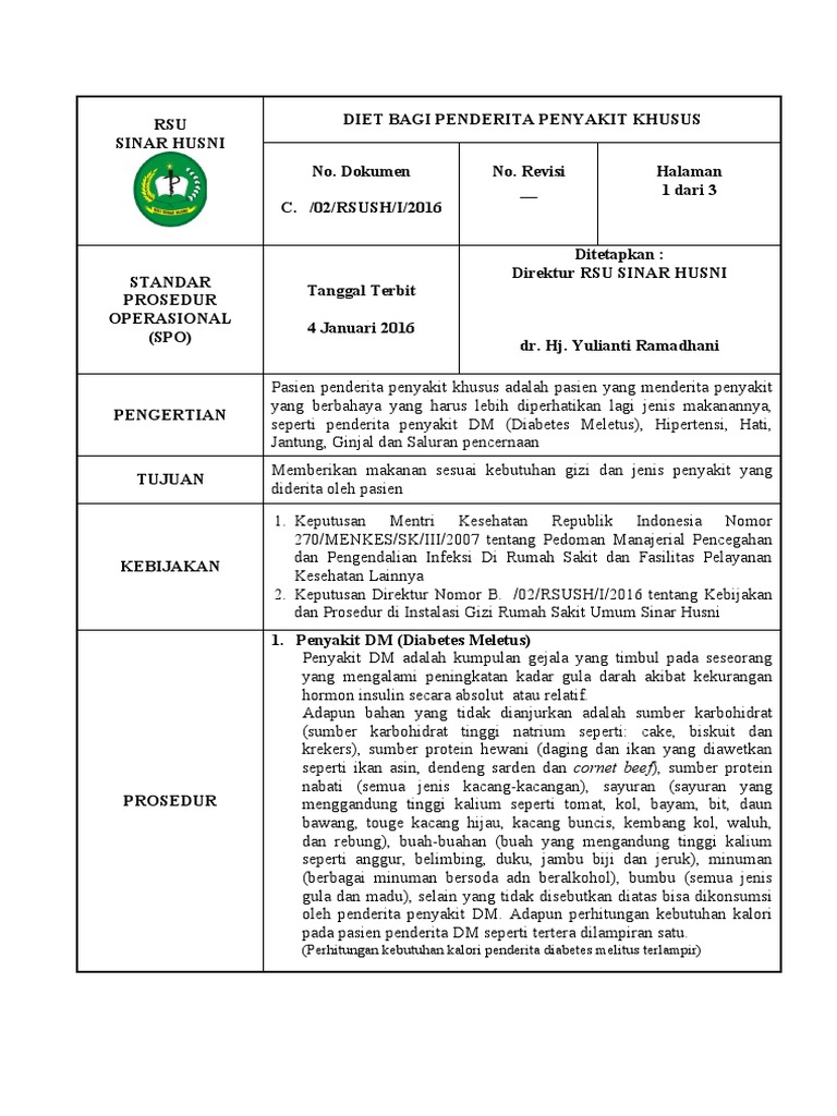 C.019 Spo Diet Bagi Pasien Khusus | PDF | Teknologi & Rekayasa