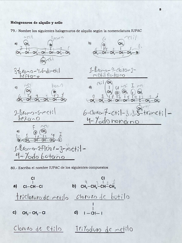 Ejercicios de Nomenclatura | PDF