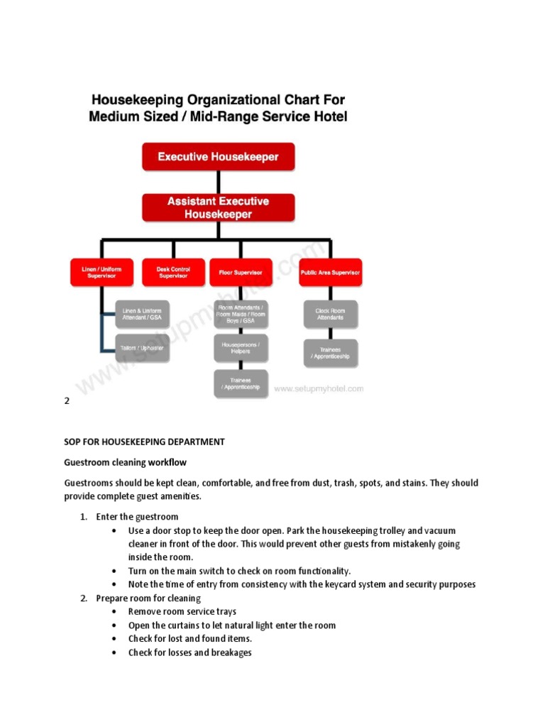 Sop For Housekeeping Department | PDF | Technology & Engineering