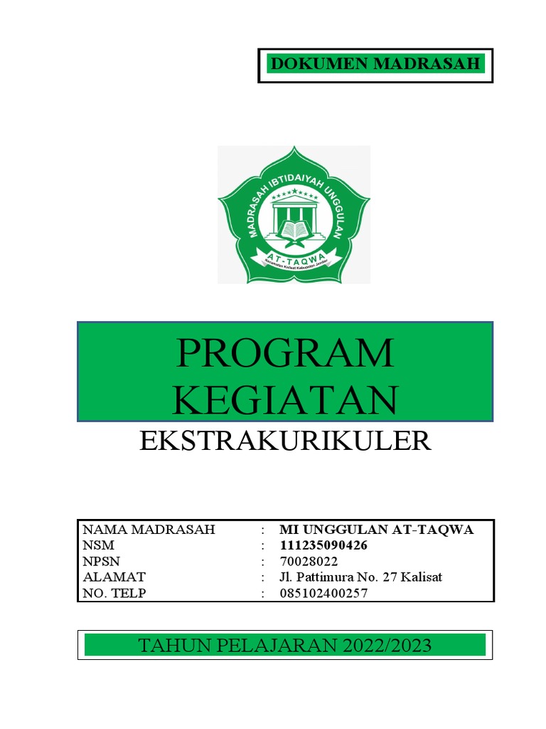 1.2.4 Program Ekstrakurikuler Mi Unggulan At-Taqwa | PDF