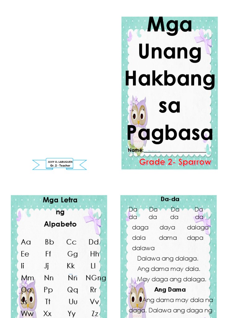 Unang Hakbang Sa Pagbasa Unang Hakbang Sa Pagbasa Aralin 1 (Reading