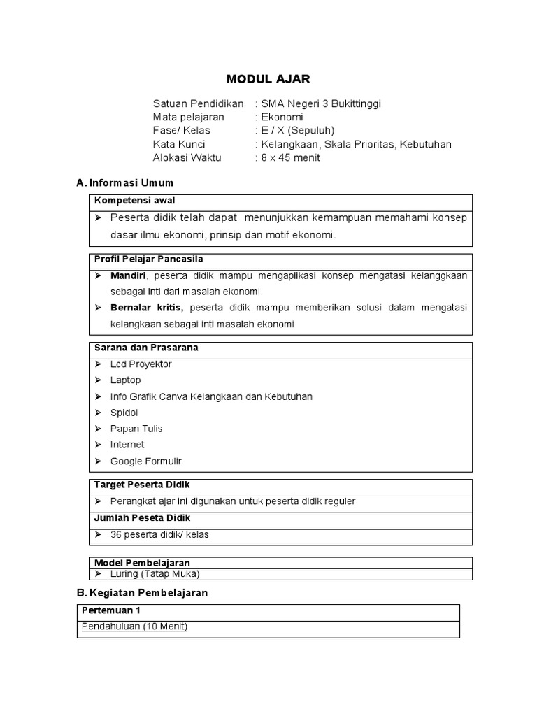 Format Modul Ajar (Revisi) | PDF | Kesehatan Holistik | Sains & Matematika
