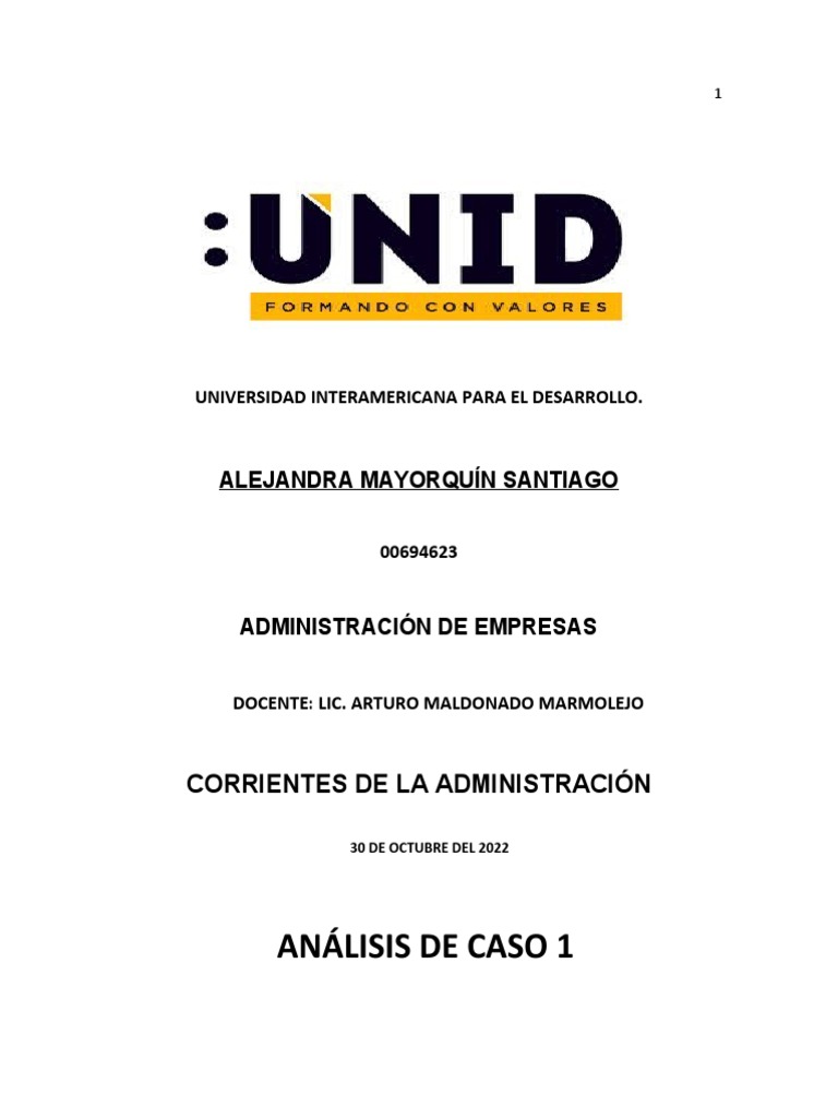 Analisis Caso 1 Unid | PDF | Liderazgo | Business