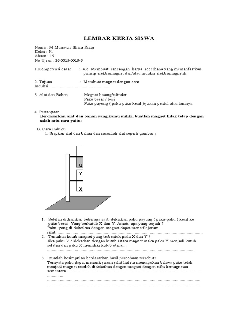 LK SISWA-INDUKSI. (Copy) | PDF