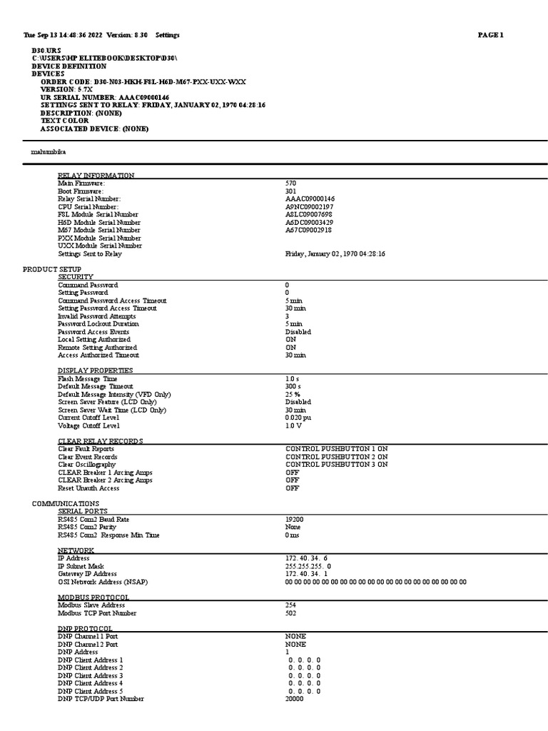 D30 All | PDF | Ip Address | Port (Computer Networking)