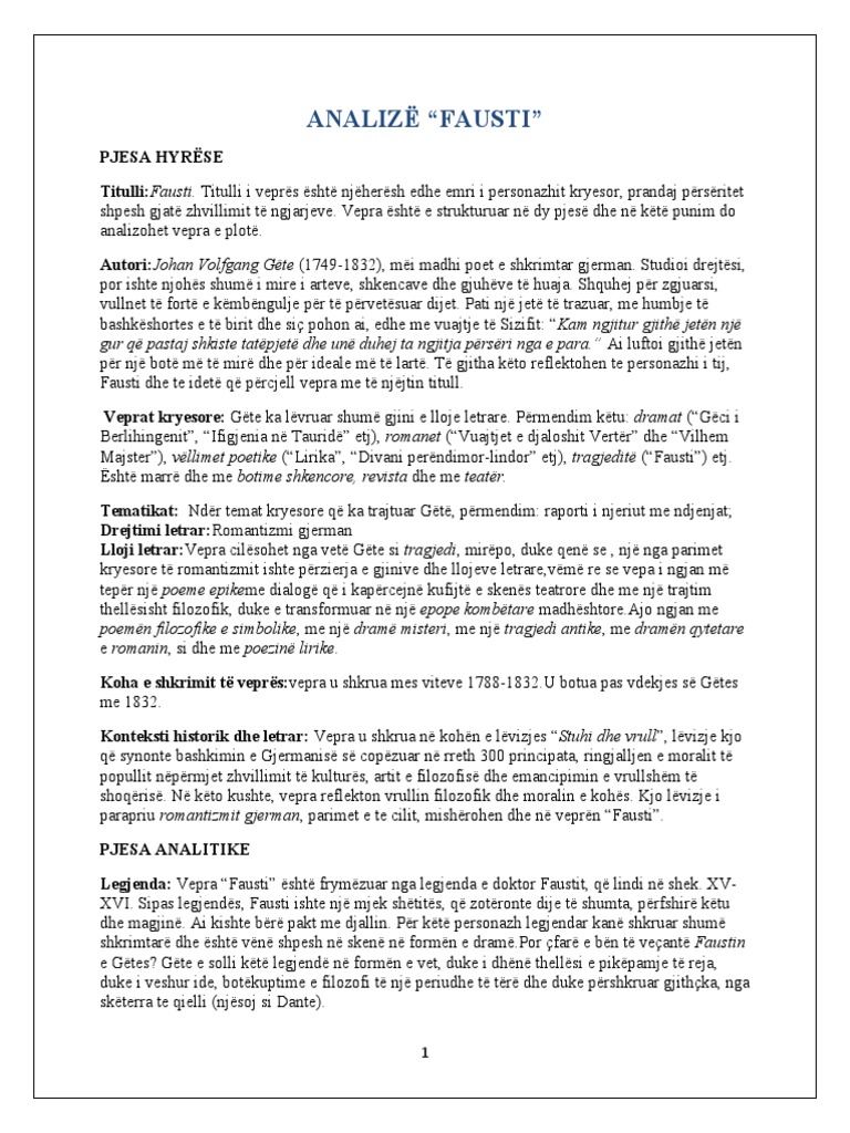 Analize Fausti | PDF