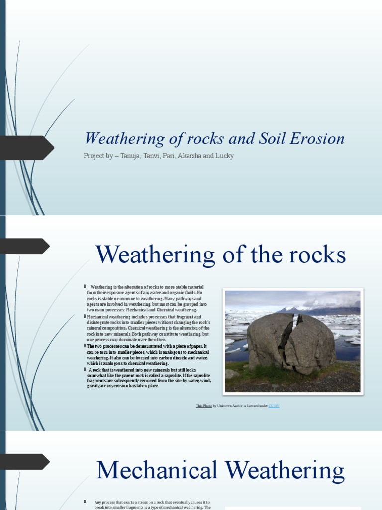 Weathering of Rocks and Soil Erosion | PDF | Weathering | Soil