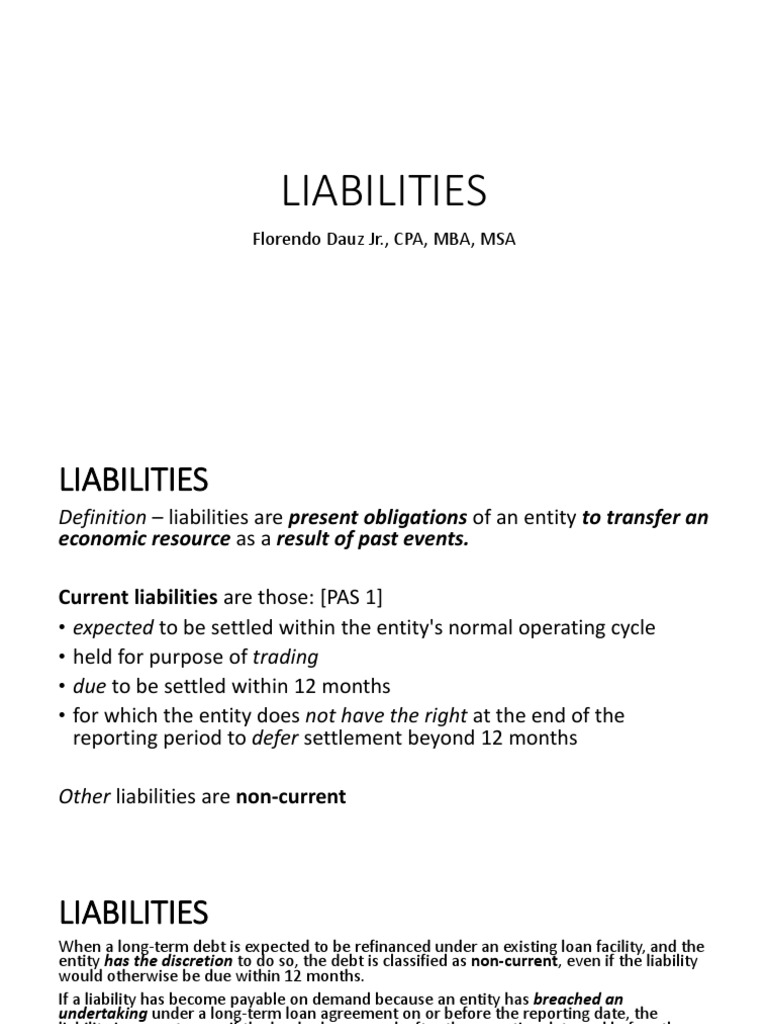 LIABILITIES | PDF | Refinancing | Debt
