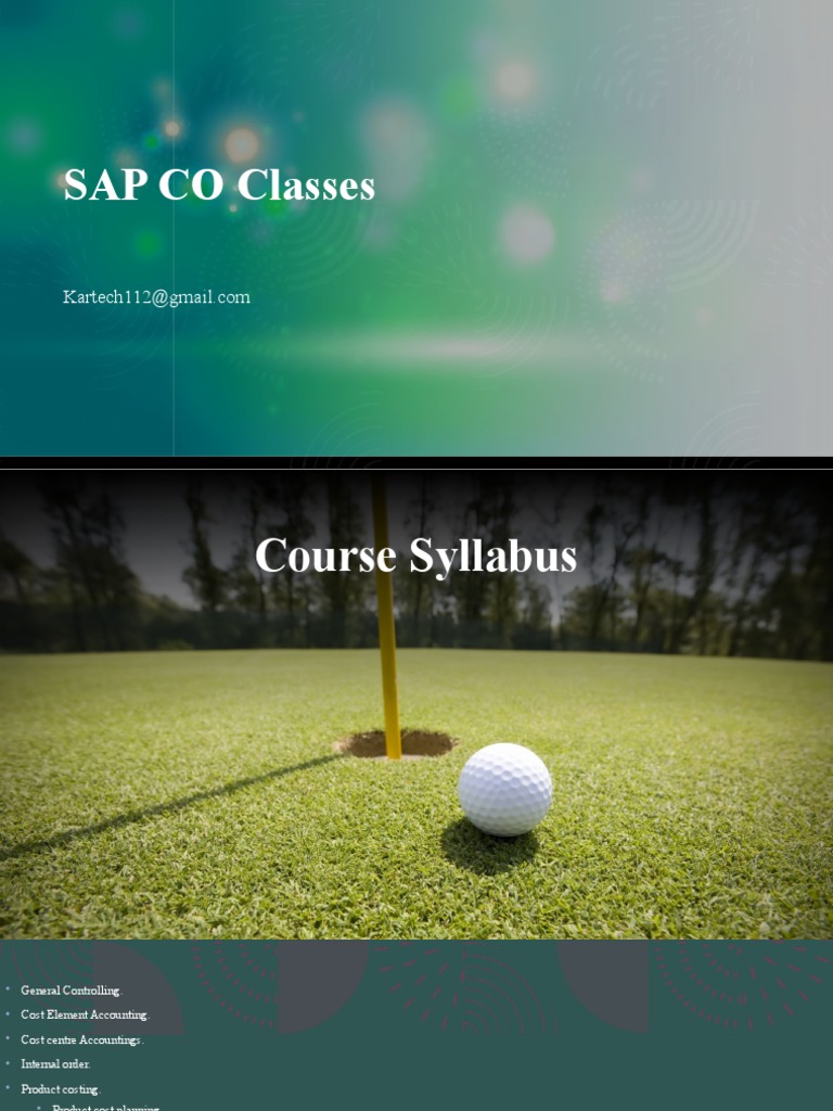SAP CO Classes Course Syllabus | PDF