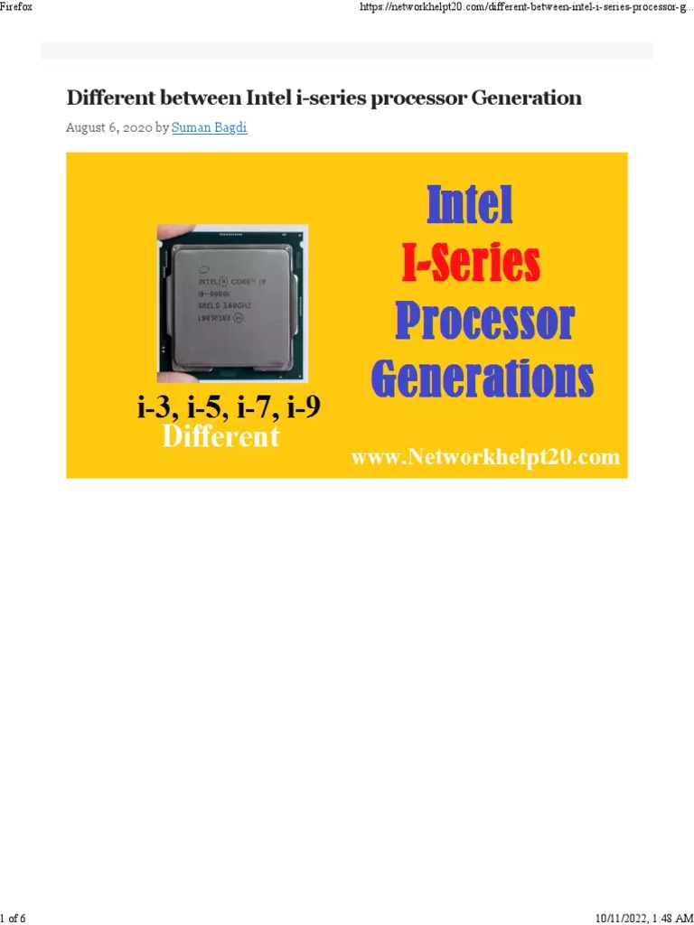 Different Between Intel I-Series Processor Generation - Network Help ...