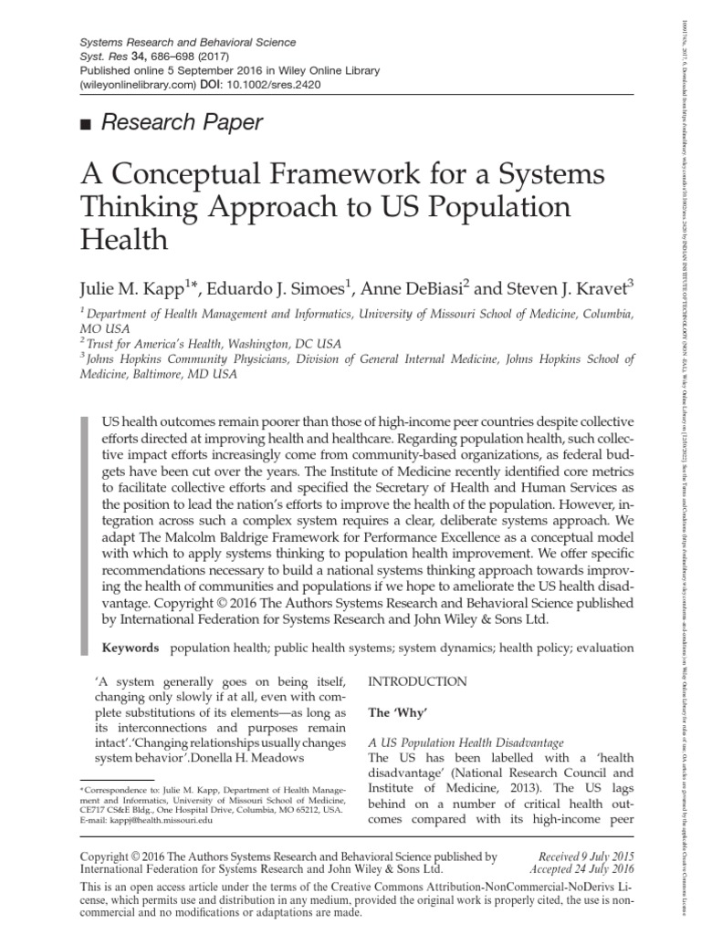 Systems Research and Behavioral Science - 2016 - Kapp - A Conceptual ... Systems Research and Behavioral Science - 2016 - Kapp - A Conceptual ...