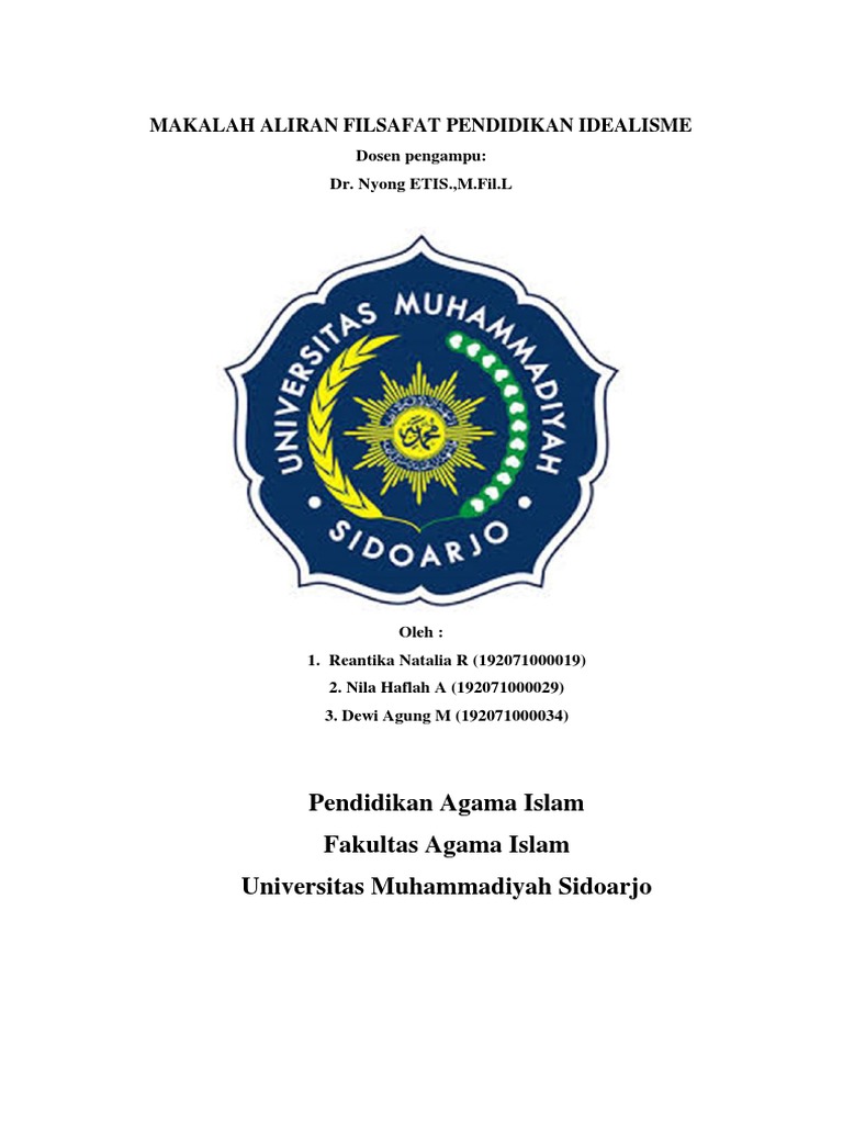 Makalah Filsafat A1 Idealisme | PDF