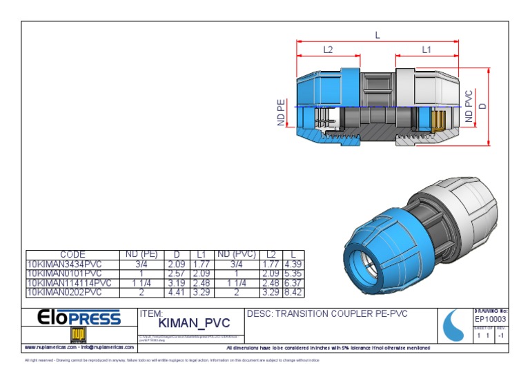HDPE to PVC Transition Coupler Specs | PDF