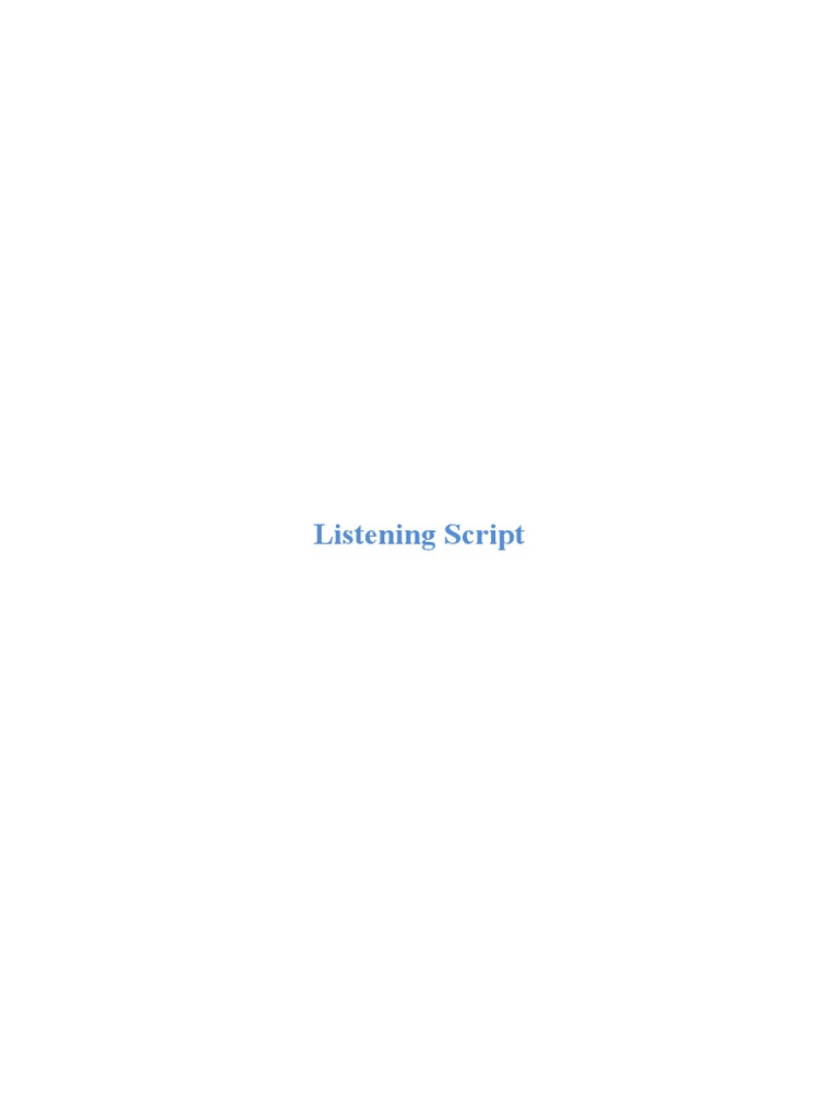 Listening Script | PDF | Vegetables | English Language