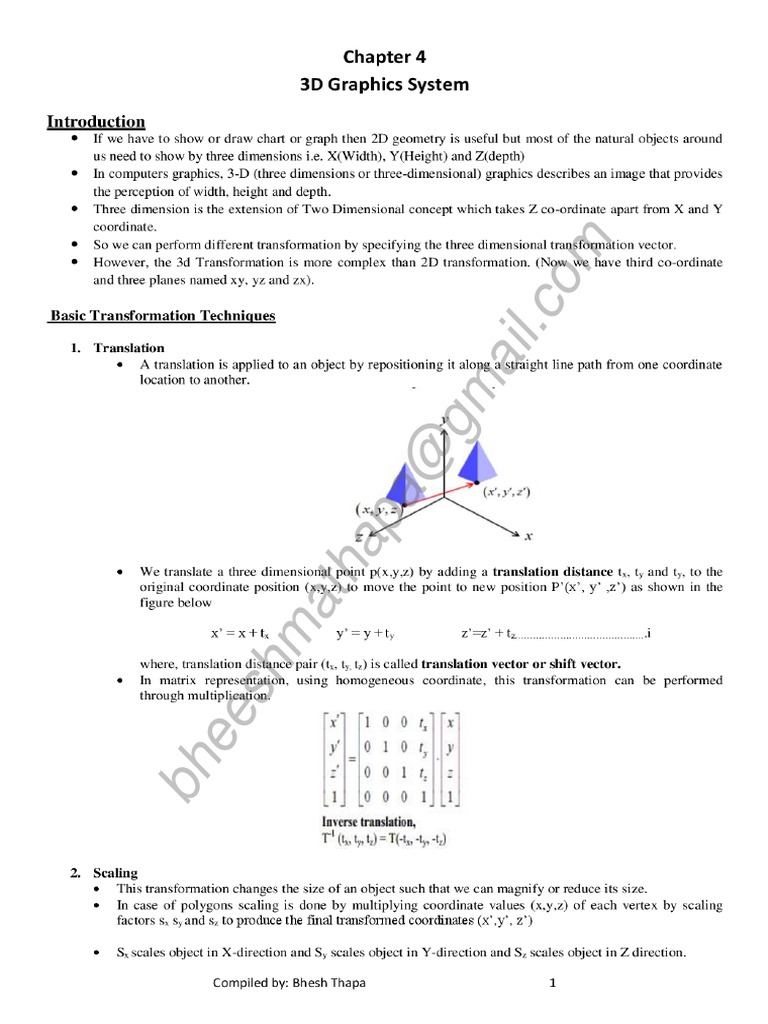 Chapter 5 Three Dimensional Graphics System | PDF