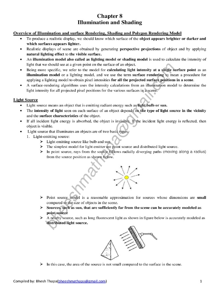 Chapter 7 Illumination and Shading | PDF