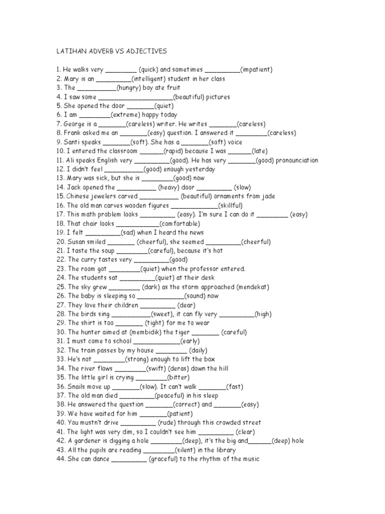 Adverb VS Adjectives | PDF