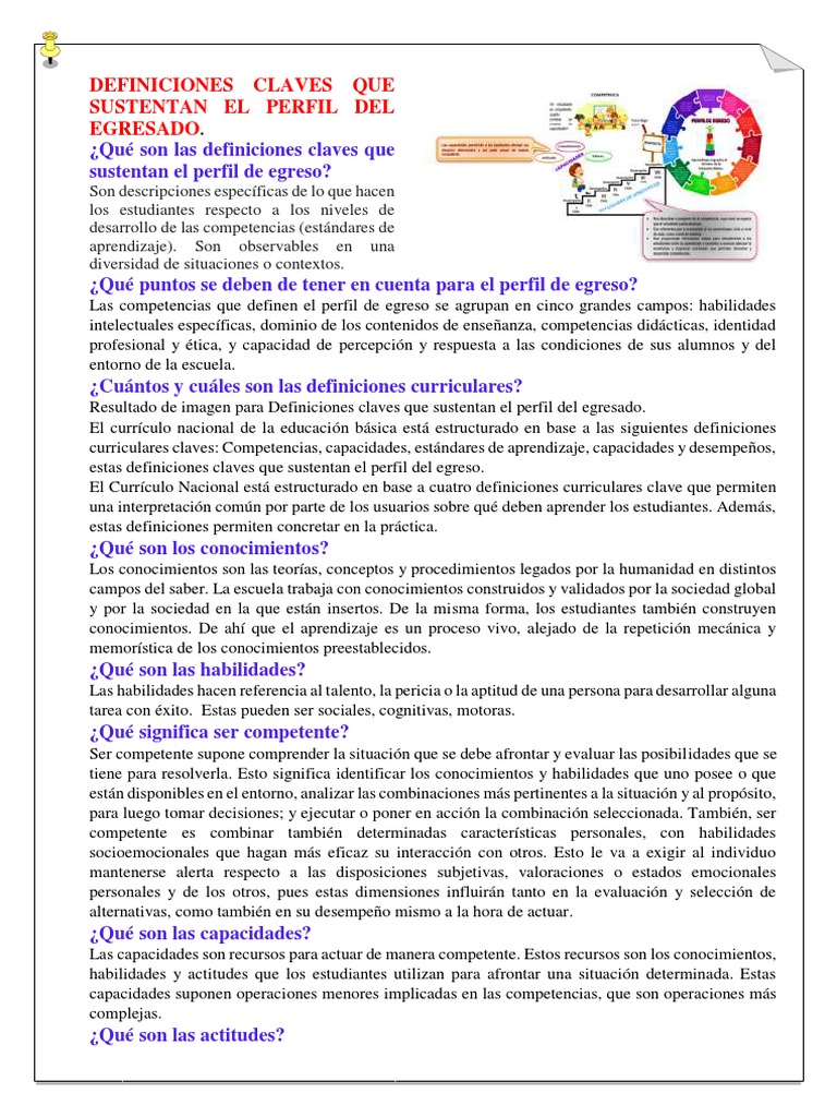 Definiciones Claves Que Sustentan El Perfil Del Egresado | PDF | Plan ...