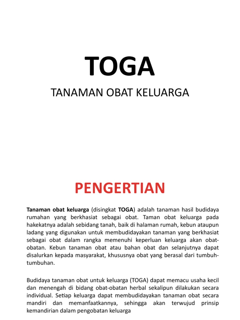 Toga | PDF | Kesehatan Holistik | Sains & Matematika