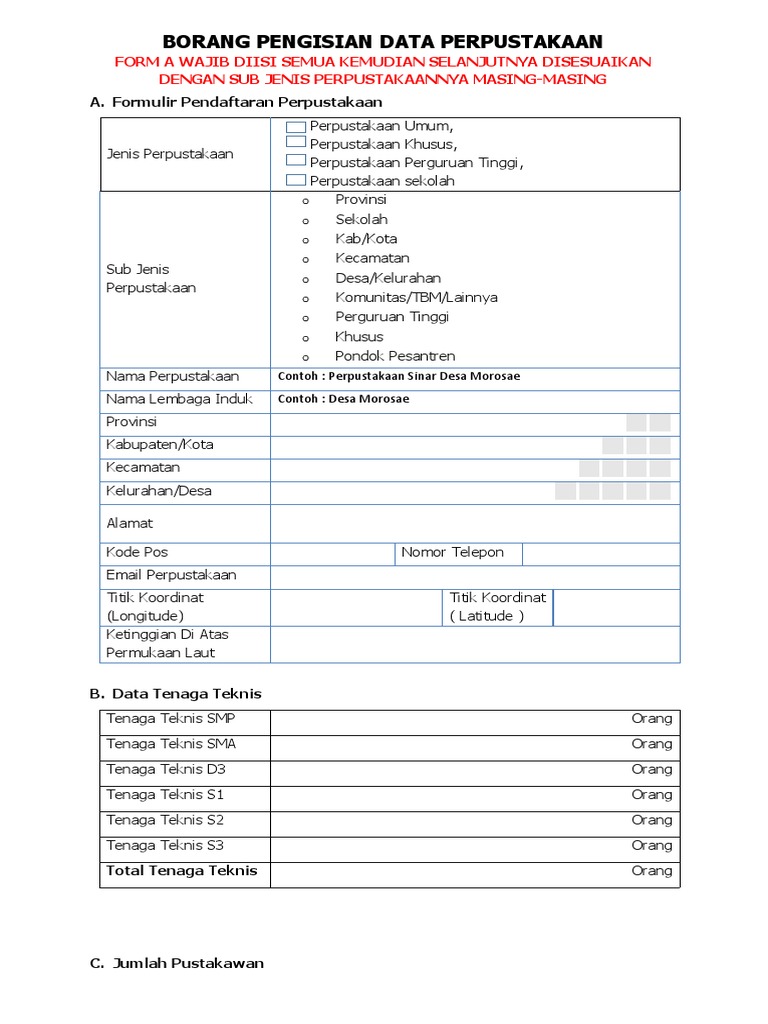 Borang Pengisian Data Perpustakaan 22 | PDF Borang Pengisian Data Perpustakaan 22 | PDF