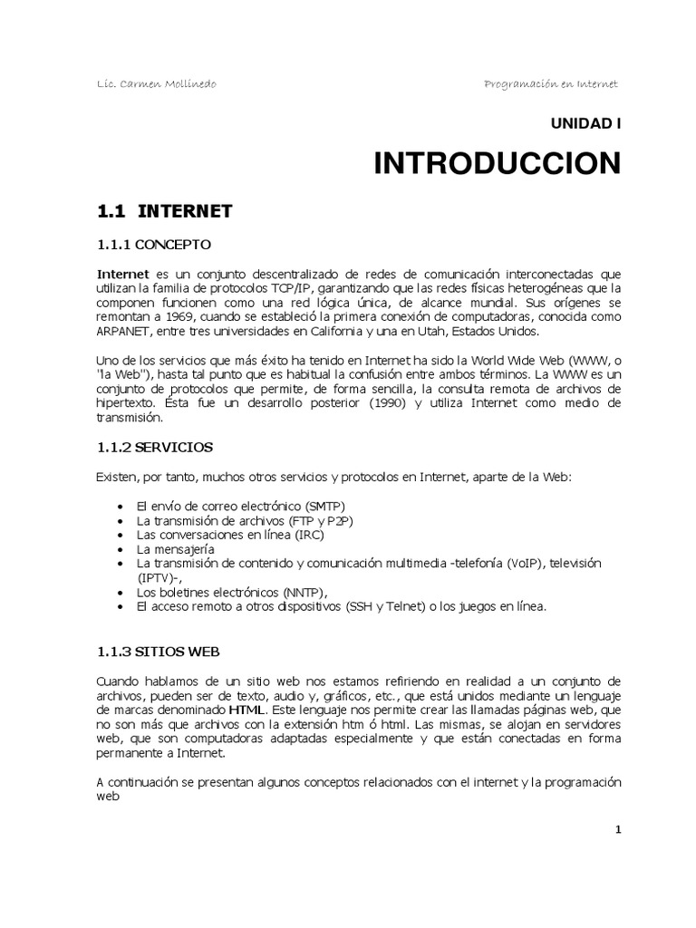 Introduccion Web - Internet | PDF | Red mundial | Internet y web