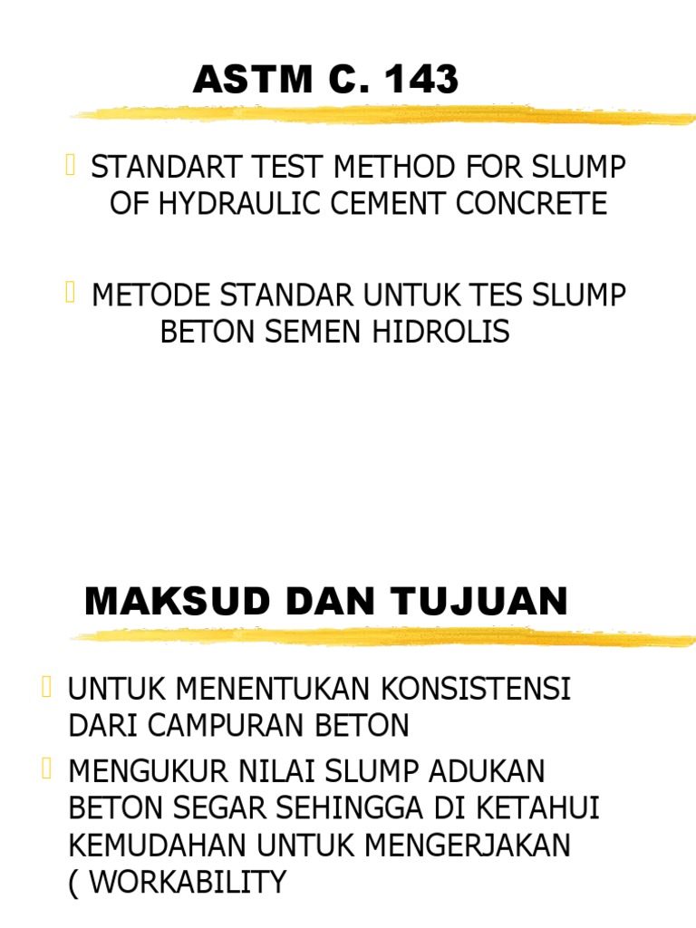 Astm C 143 Slump Beton | PDF